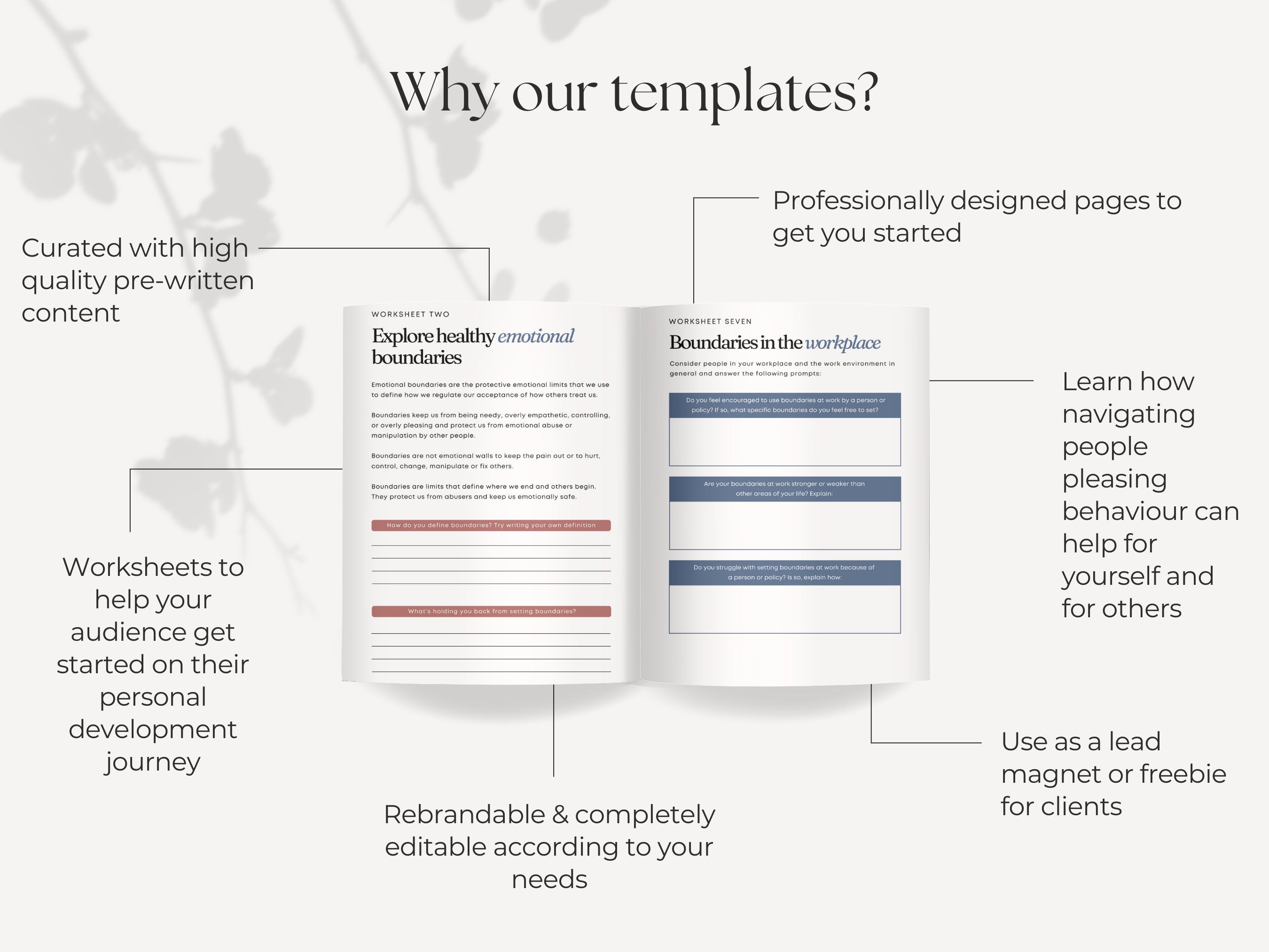 Stop People Pleasing Worksheet Healthy Boundaries Workbook Setting ...