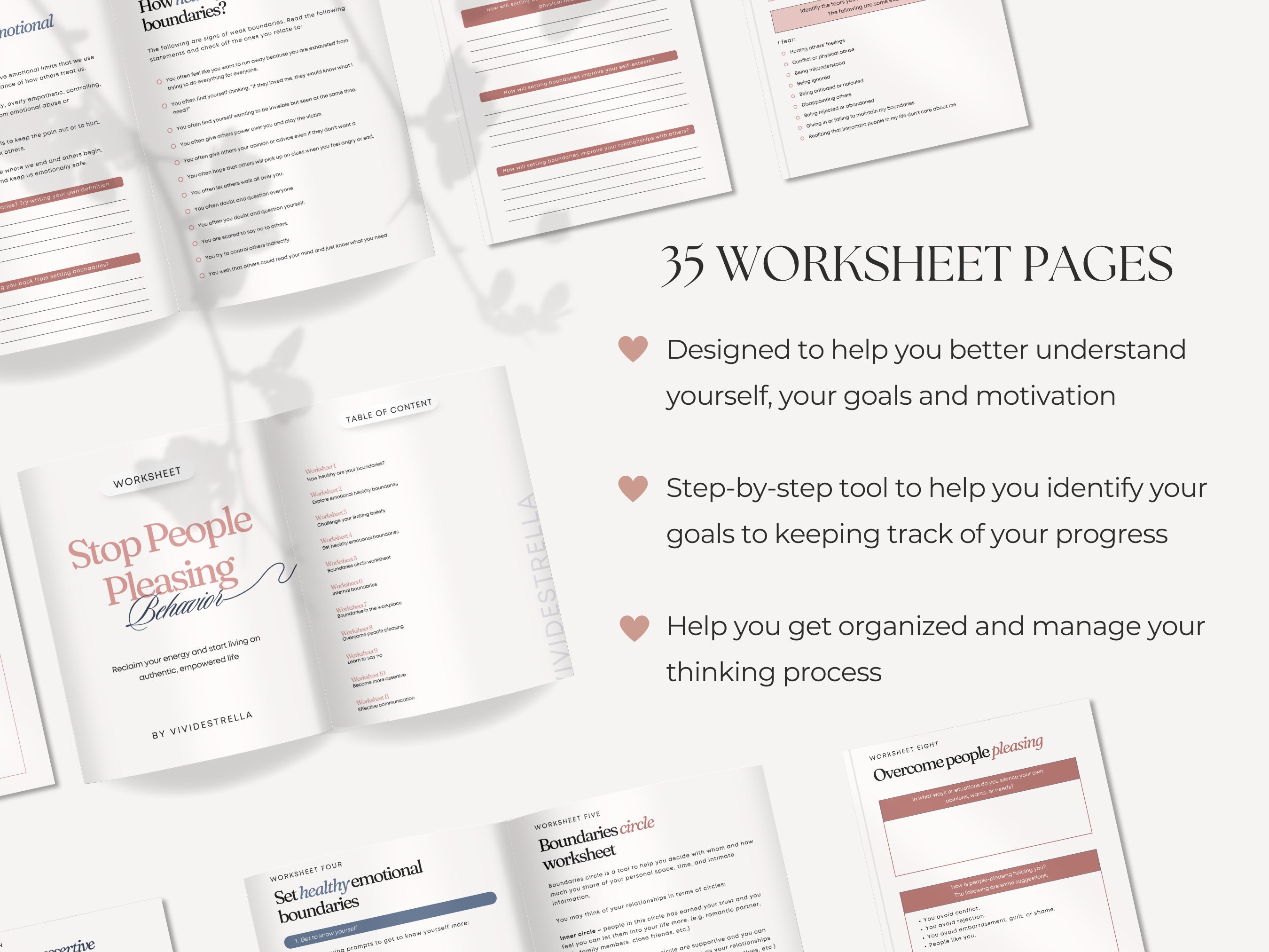 Stop People Pleasing Worksheet Healthy Boundaries Workbook Setting ...