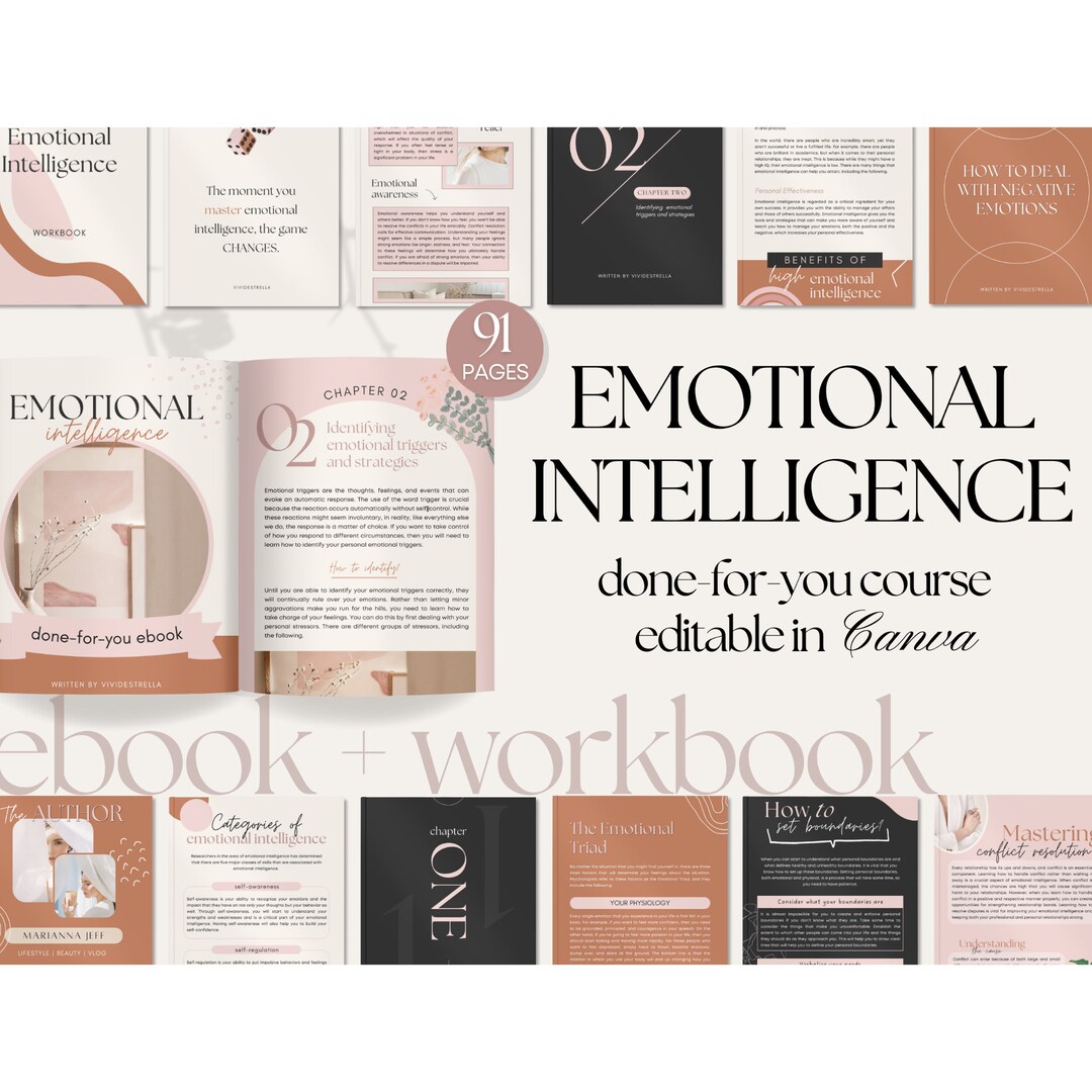 Emotional Intelligence Coach Workbook | Done for You Course, Canva ...