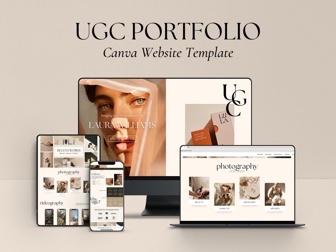 UGC Portfolio UGC Website Template UGC Creator Ugc Media - Etsy