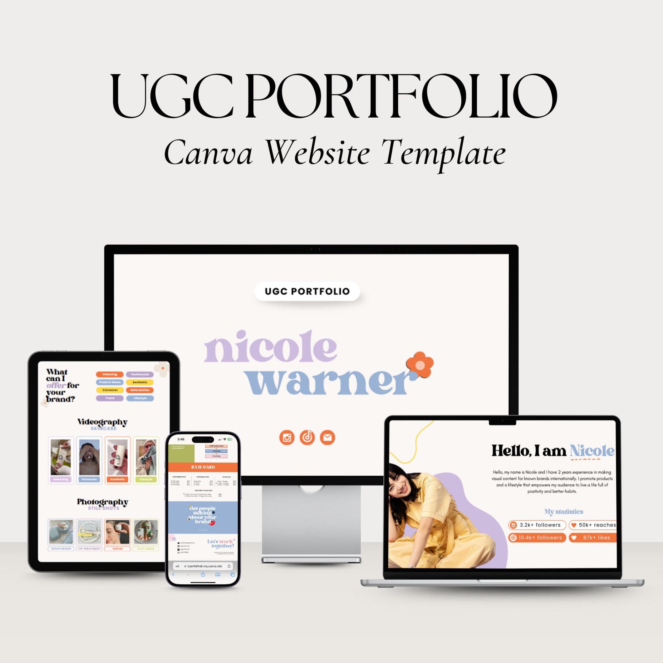 UGC Portfolio | UGC Website Template | UGC Creator | Ugc Media Kit ...