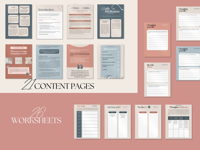 Self-acceptance Coach Workbook Done for You Course Lead Magnet Ebook ...