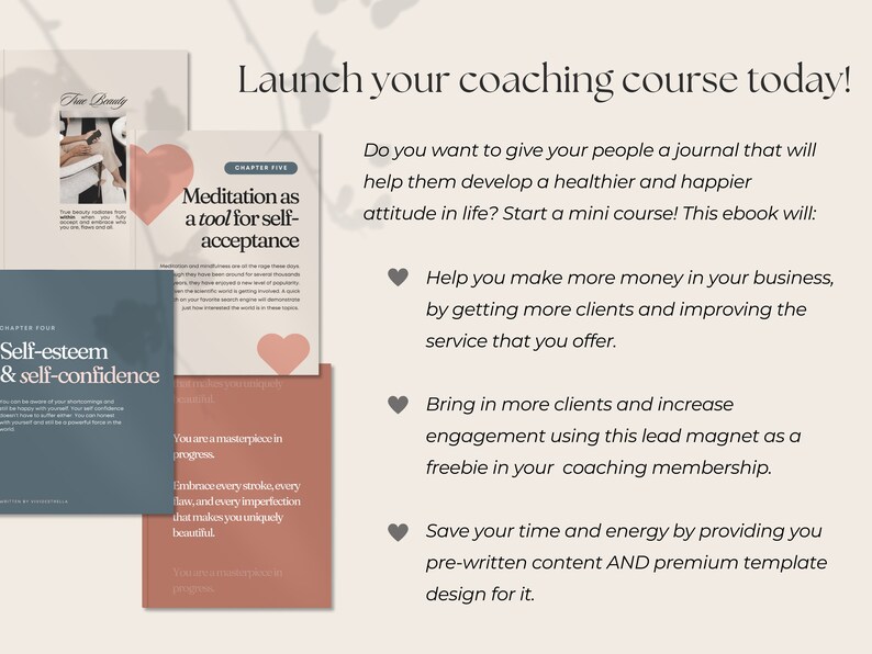 Self-acceptance Coach Workbook Done for You Course Lead Magnet Ebook Brandable Course Life ...