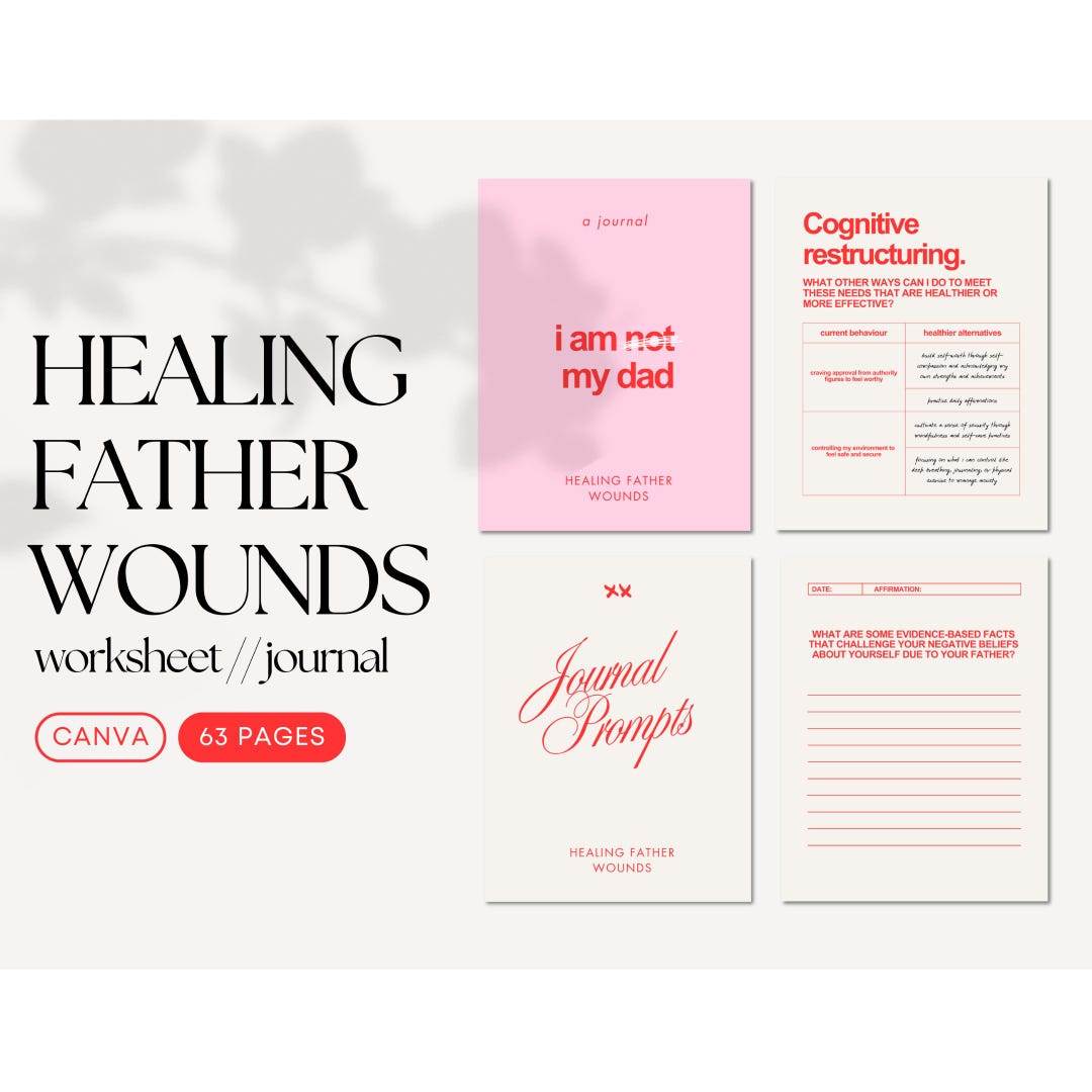 Healing Father Wounds Workbook | Inner Child Journal (63 Pages) - Etsy