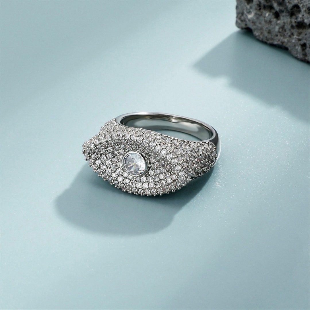 14K Gold Filled Evil Eye Ring Dainty Ring Men's Evil Eye Statement Ring ...