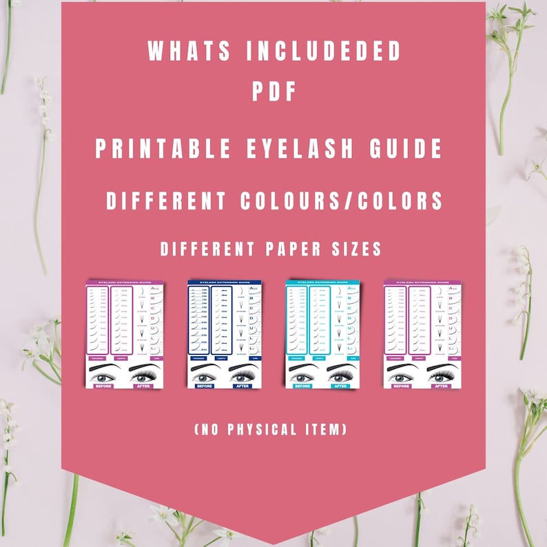 Eyelash Extension Guide, Lash Extension Guide, Printable PDF, Lash ...