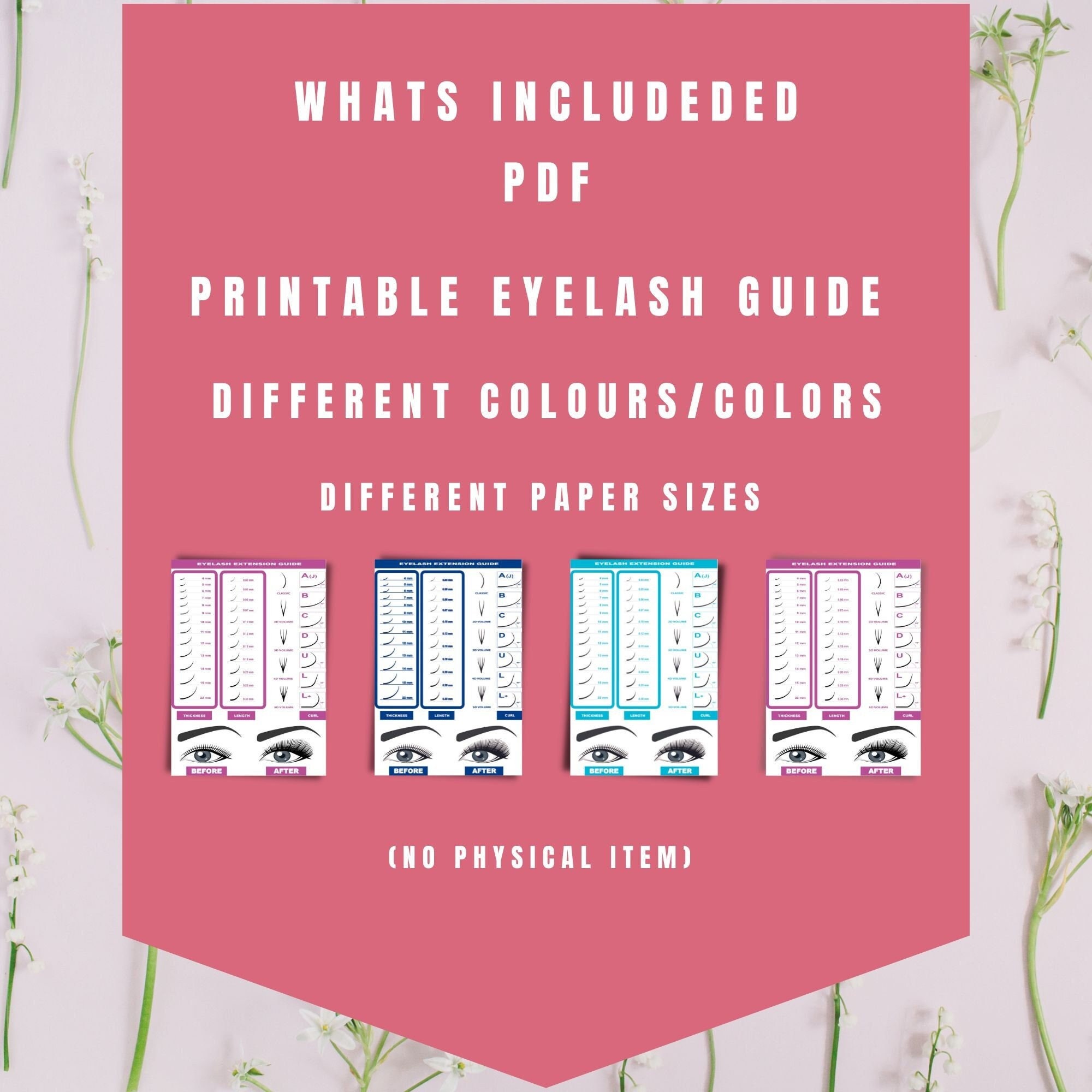 Eyelash Extension Guide, Lash Extension Guide, Printable PDF, Lash ...