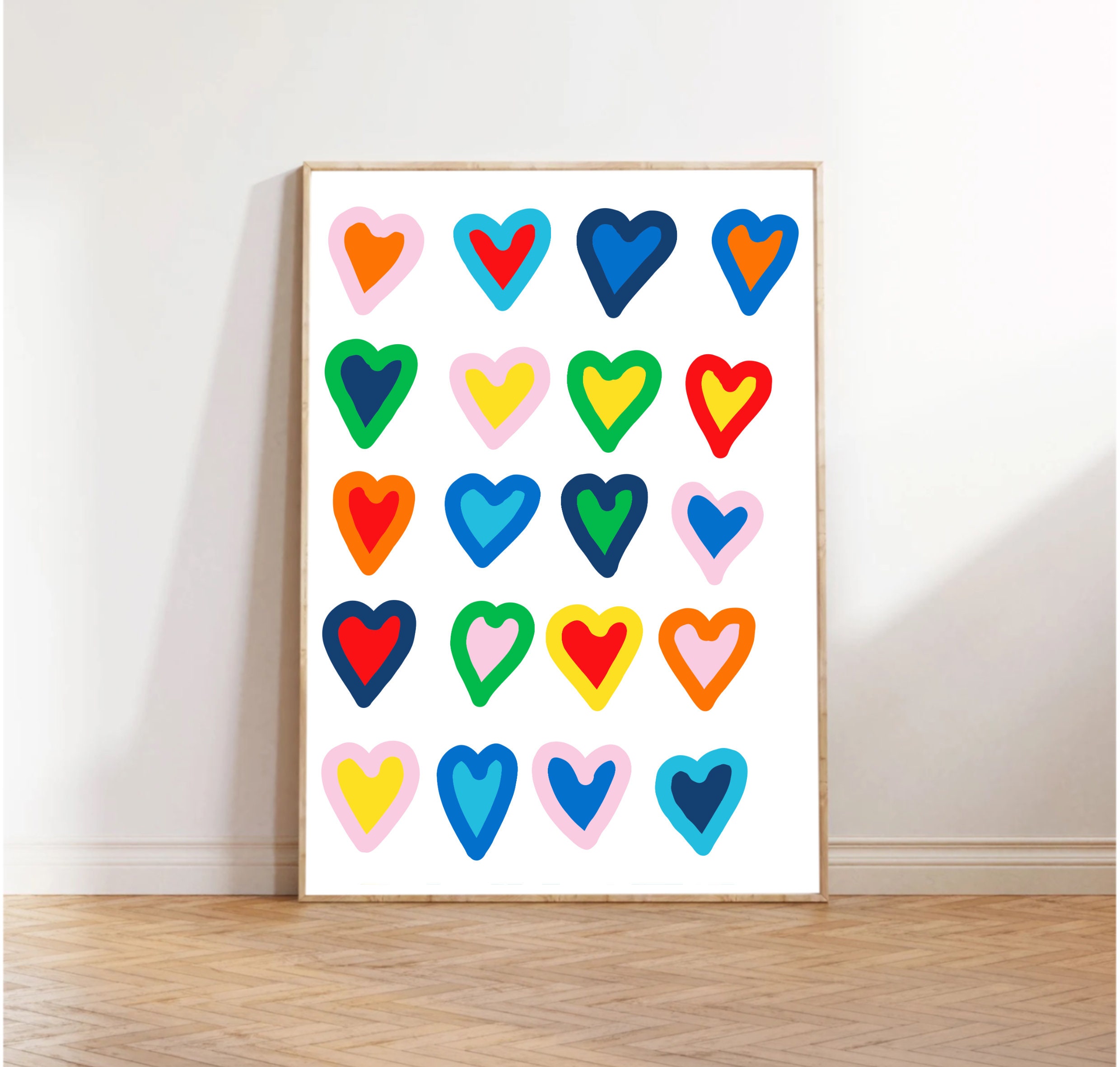 Love Heart Pop Art Print Heart Poster Modern Art Colourful Art - Etsy