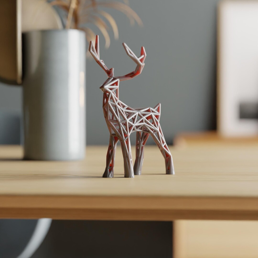 Wire Frame Stag / Deer Sculpture Sustainable Bio Plastic Home Decor ...