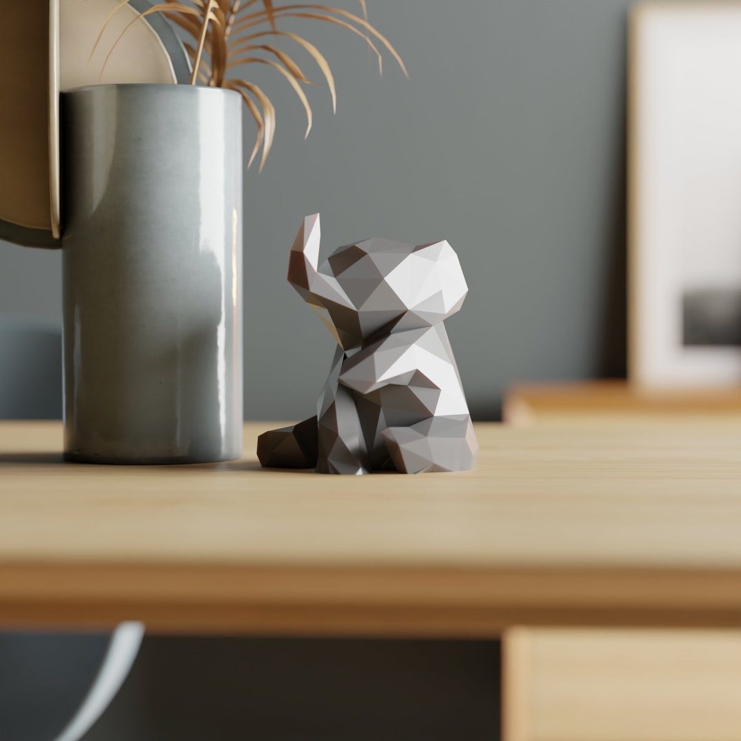 Grey Elephant Desk Sculpture Home Gift Ideas Sustainable Bio Plastic ...