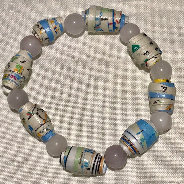 Prehistoric Dalmatian Jasper Beaded Bracelet With Hematite - Etsy