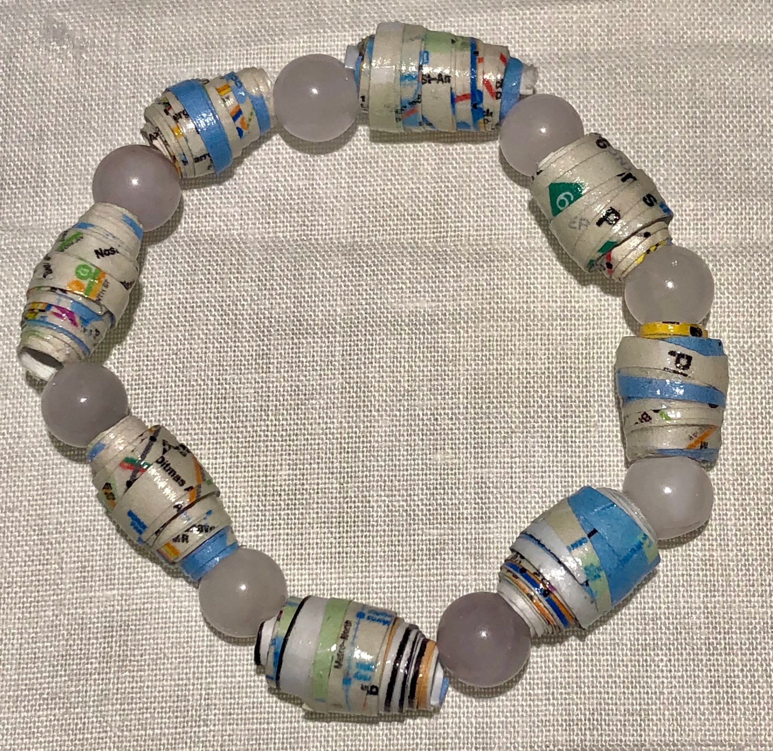 The Straphanger Collection Subway Map Bracelet With Multicolor Jade ...