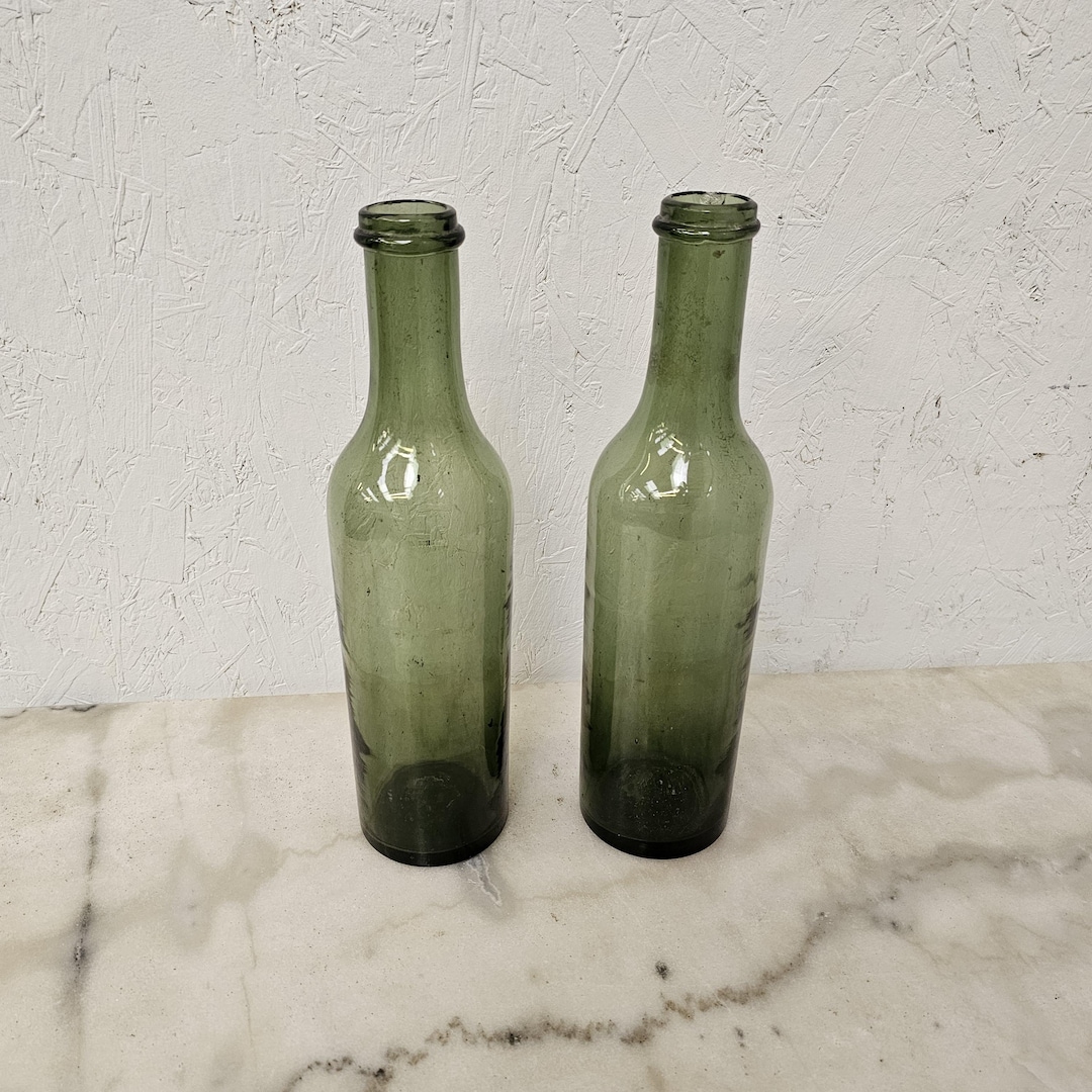 Pair of Antique French Green Glass Preserving Bottles - Etsy