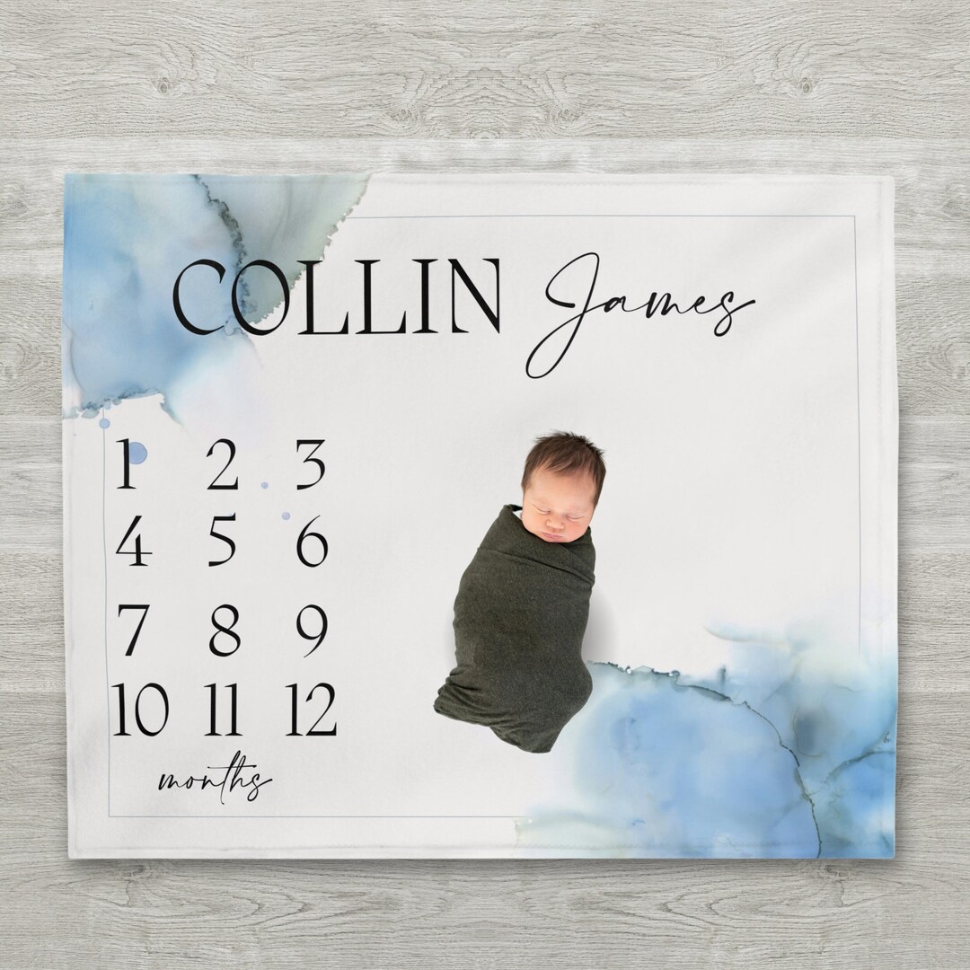 Boy Milestone Blanket, Blue, Milestone Blanket Boy, Boy, Milestone ...