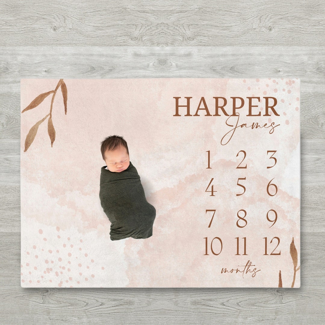 Girl Milestone Blanket, Baby Girl Milestone Blanket, Pink Milestone ...