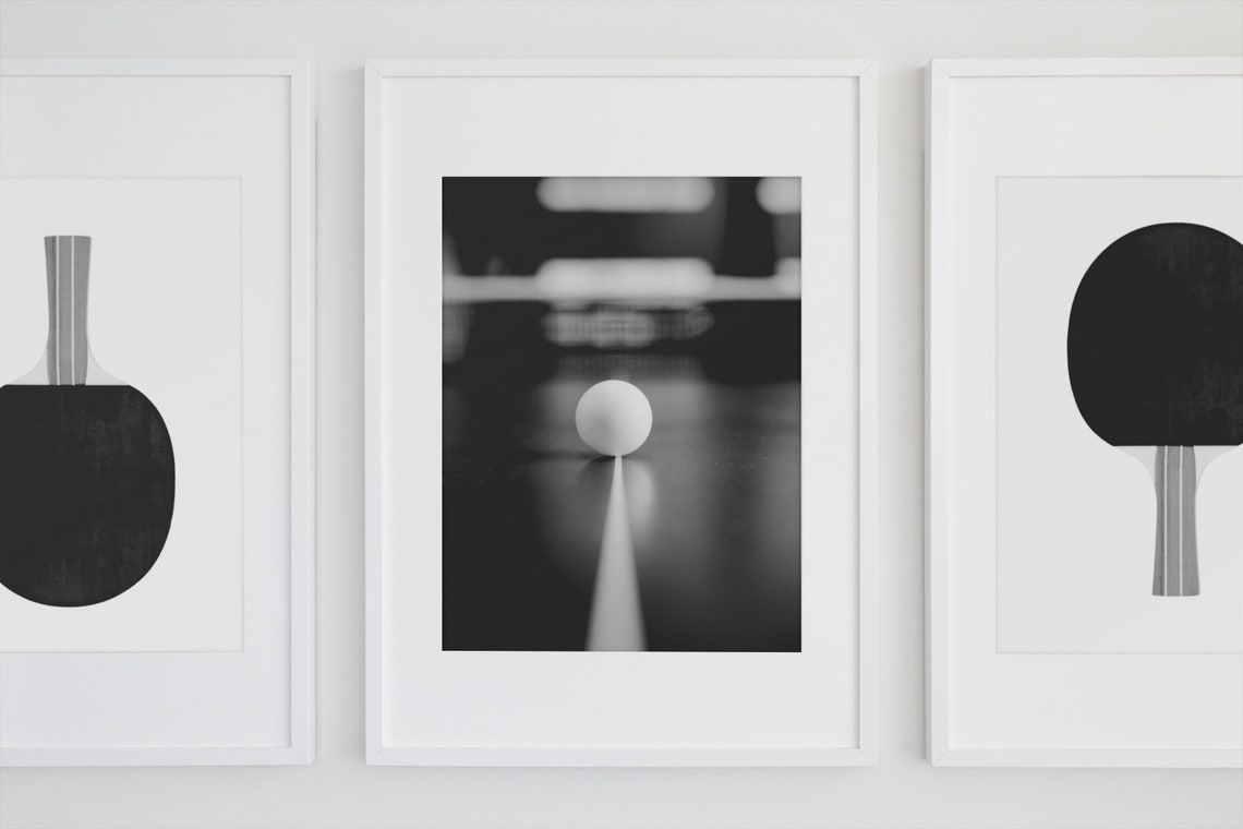 Table Tennis Digital Download Art Prints – Ping Pong, Set of Three 3 ...