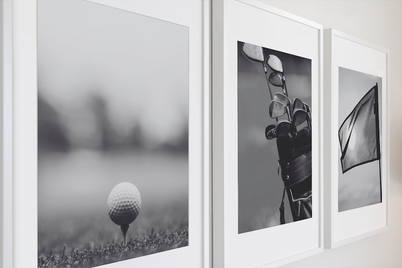 Golf Digital Download Art Prints Set of Three 3, Vintage Themed ...