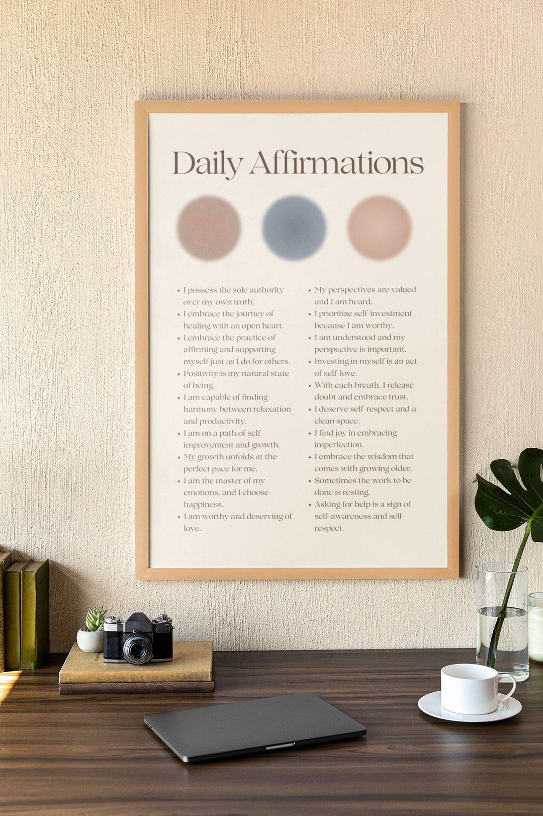 Daily Affirmations List Digital Download A3 Natural - Etsy