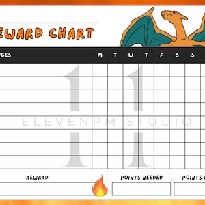 Pokémon Reward Chart | Charizard | Print at Home | Size A4 | Chore ...