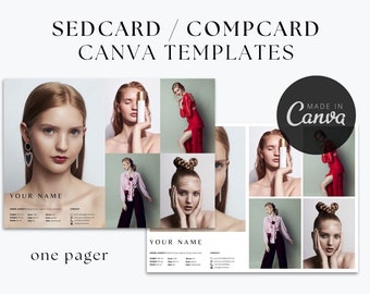 Modeling Model Comp Card / Sedcard for Castings, Compcard Sedcard for ...