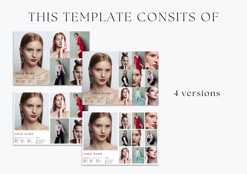 Onepager Modeling Model Comp Card / Sedcard for Castings, Compcard ...