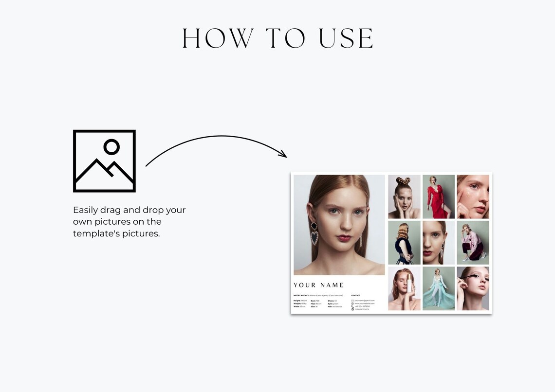 Onepager Modeling Model Comp Card / Sedcard for Castings, Compcard ...