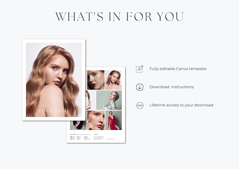 Modeling Model Comp Card / Sedcard for Castings, Compcard Sedcard for ...