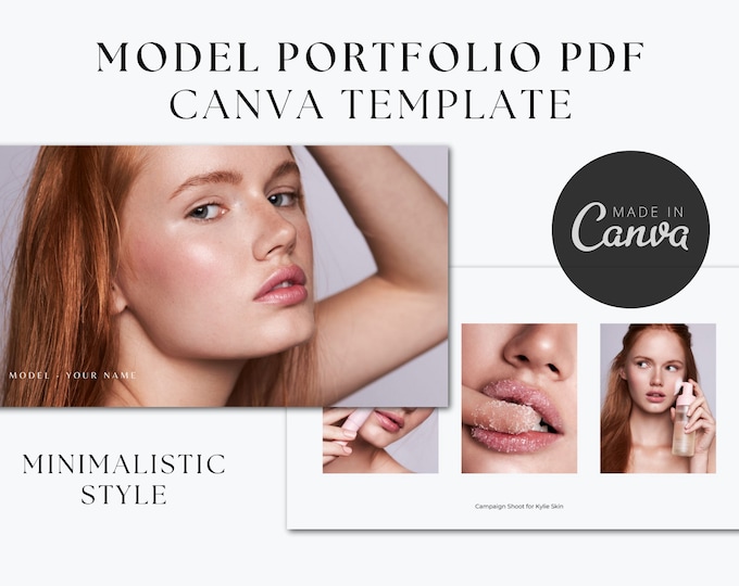 Minimalist Modeling Portfolio Template: Editable Canva Design (digital ...