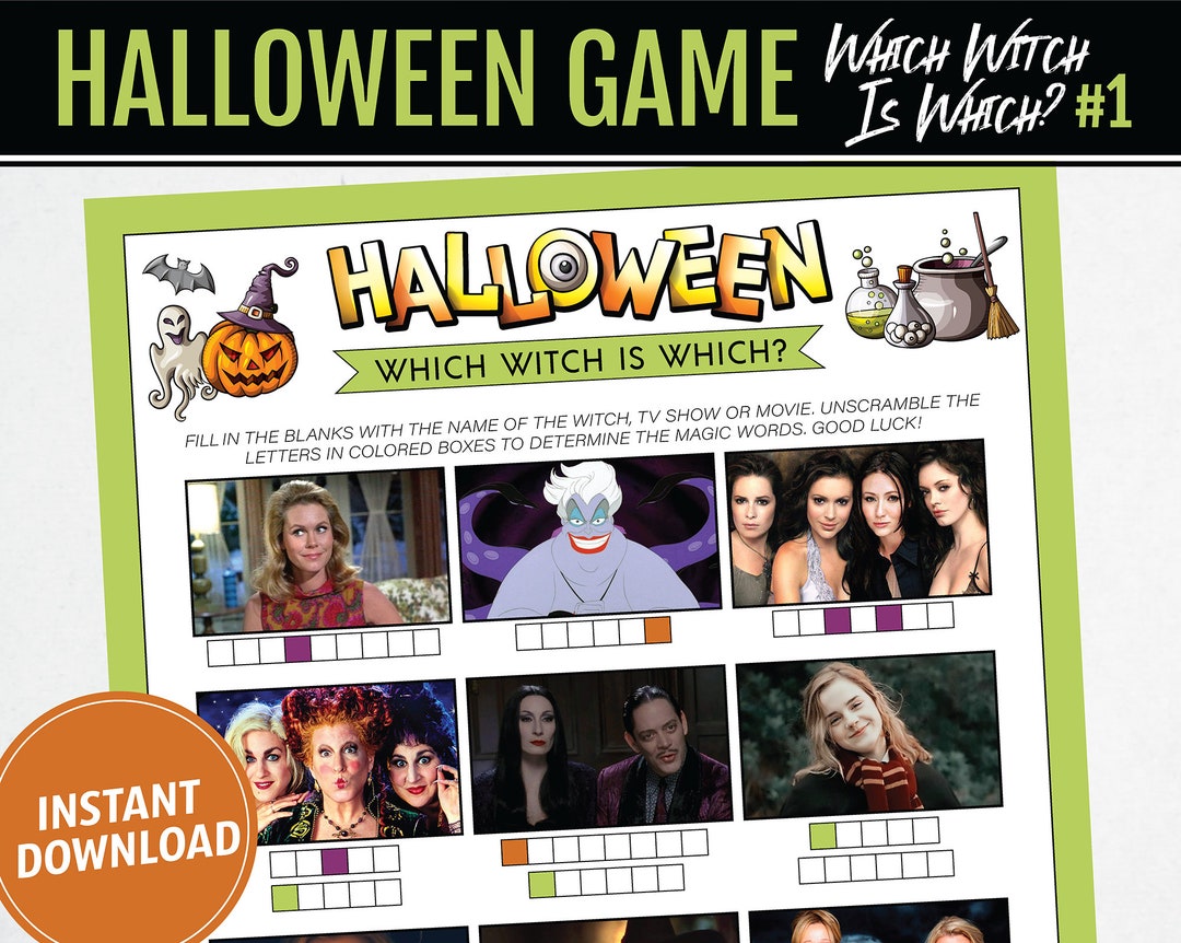 Halloween Game, Halloween Party Game, Halloween Printable, Which Witch ...