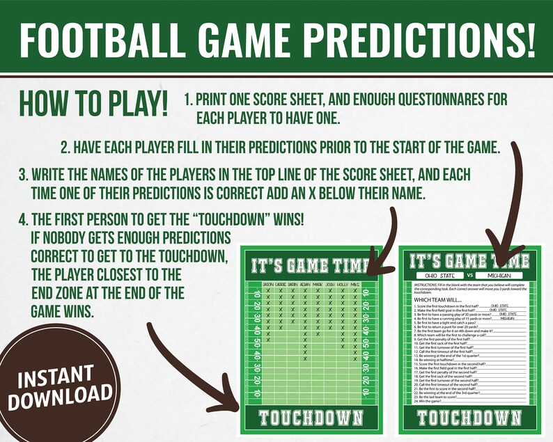 Football Game Predictions, Superbowl Party, Football Predictions ...