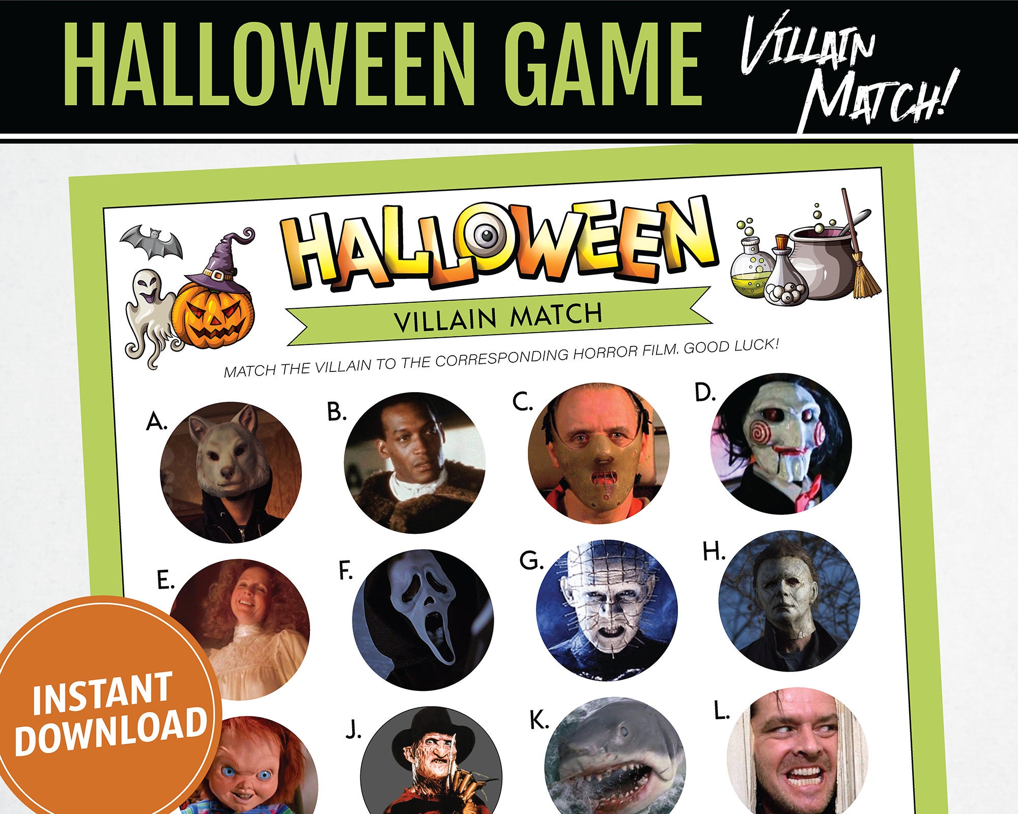 Halloween Game, Halloween Party Game, Halloween Printable, Halloween ...