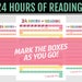 Reading Chart Tracker, Reading Log Printable, 24 Hours of Reading ...