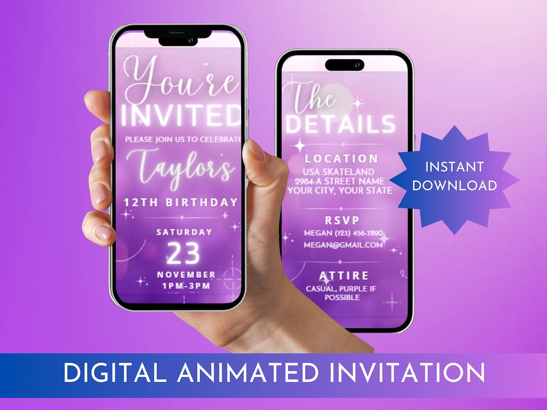 Animated Birthday Invitation | Digital Invitation | Modern Birthday ...