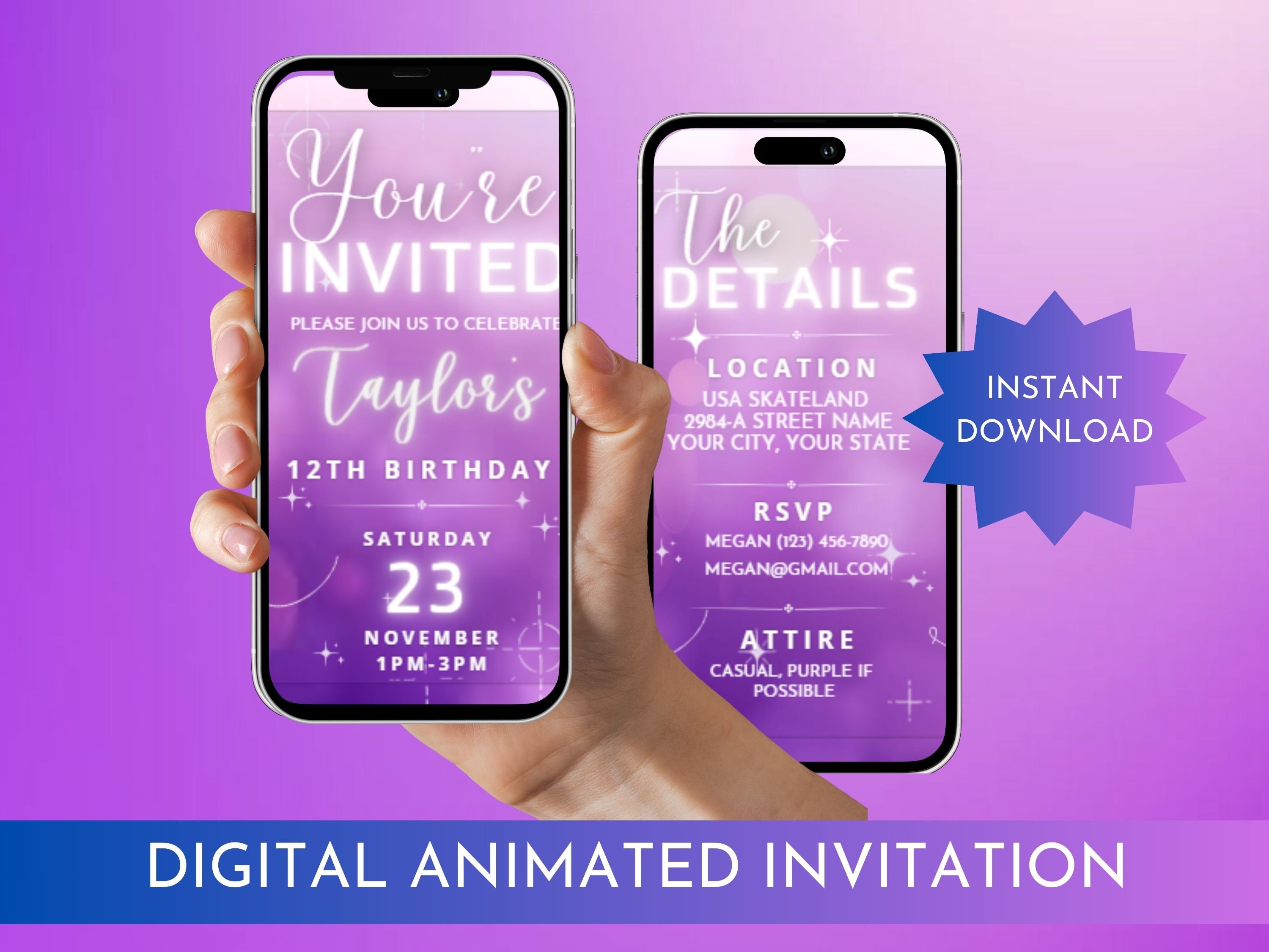 Animated Birthday Invitation | Digital Invitation | Modern Birthday ...