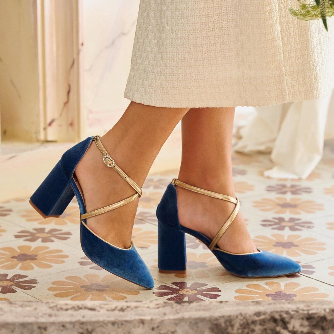 Blue Velvet Shoes, Navy Blue Velvet Bridal Heels, Navy Blue Wedding ...