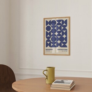 Blue Bauhaus Print, Blue Mid-century Print, Geometric Retro Art, 60s ...