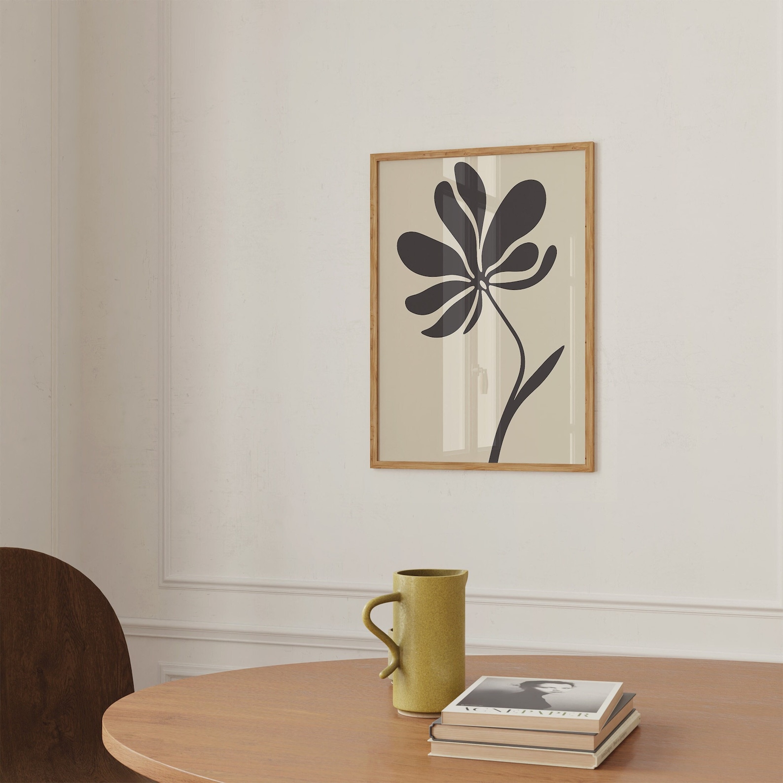 Abstract Flower Print, Muted Colors, Neutral Botanical Poster, Abstract ...