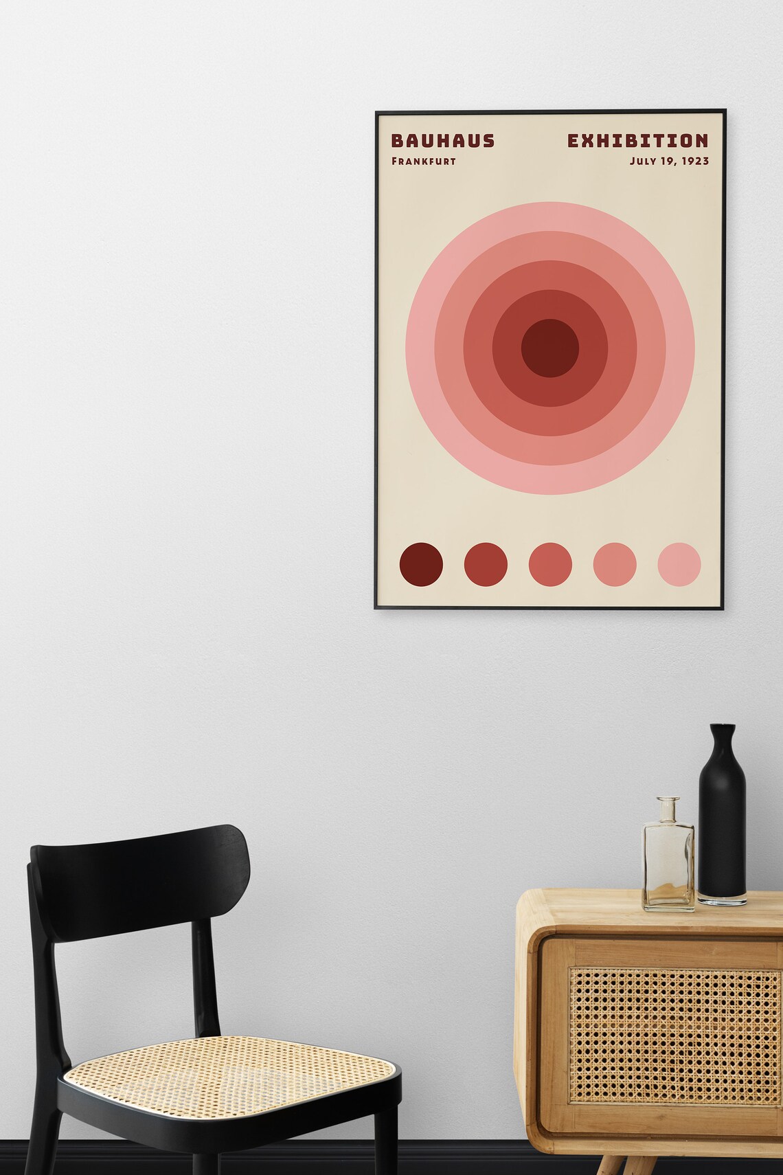 Bauhaus Red Circles Poster Mid Century Modern Art Print - Etsy