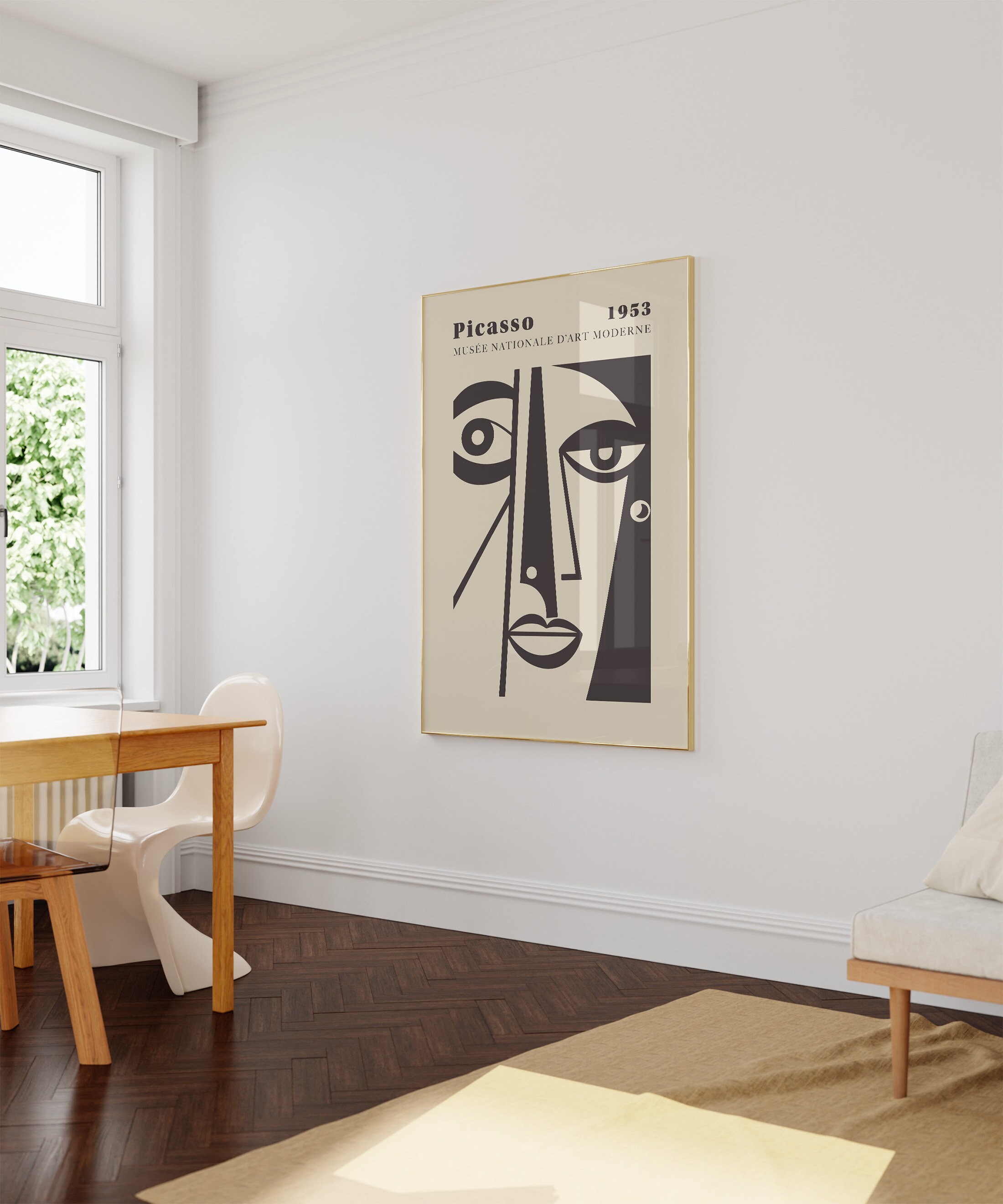 Picasso Cubism Face Art Print, Black Beige Exhibition Poster - Etsy