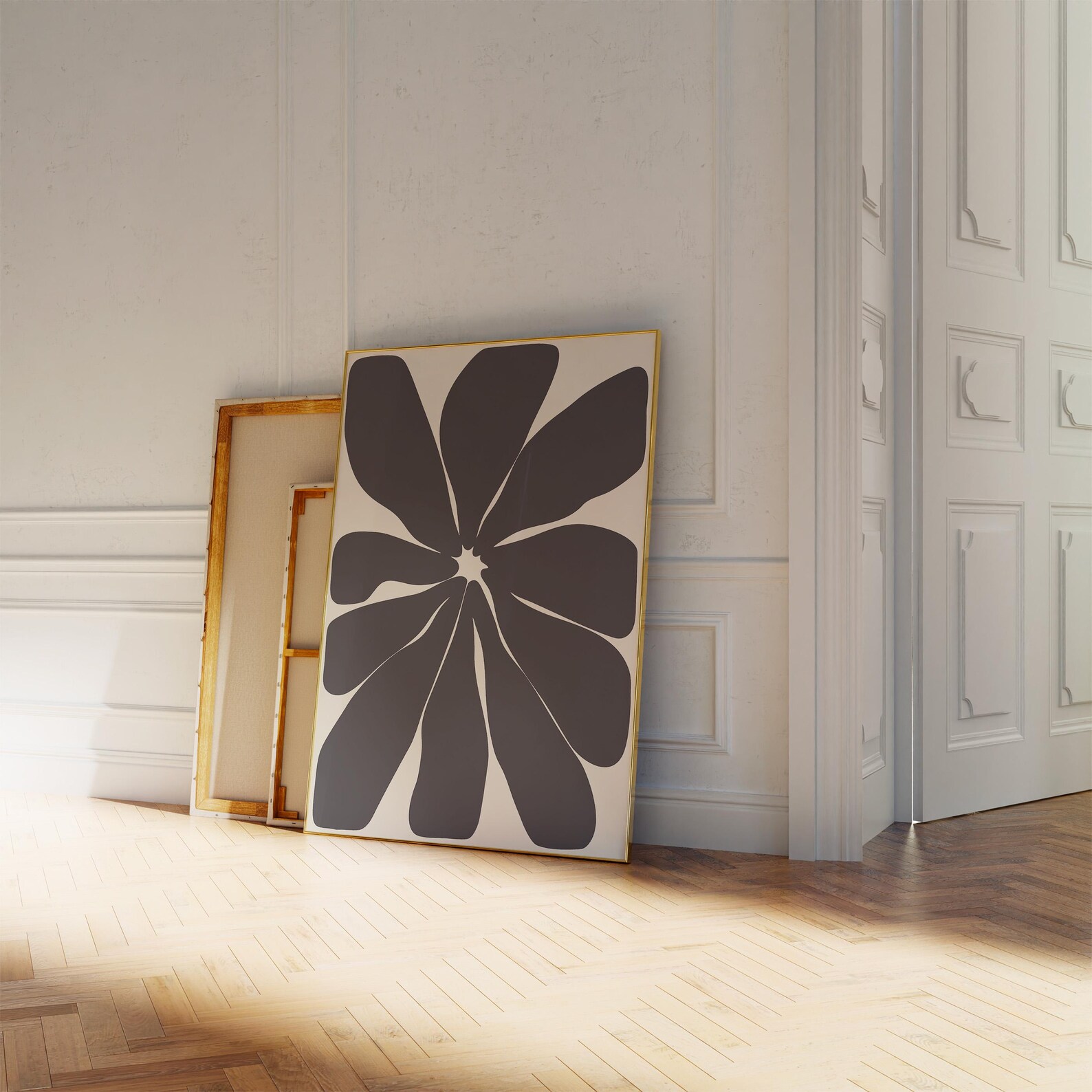 Abstract Flower Print, Muted Colors, Neutral Botanical Poster, Abstract ...