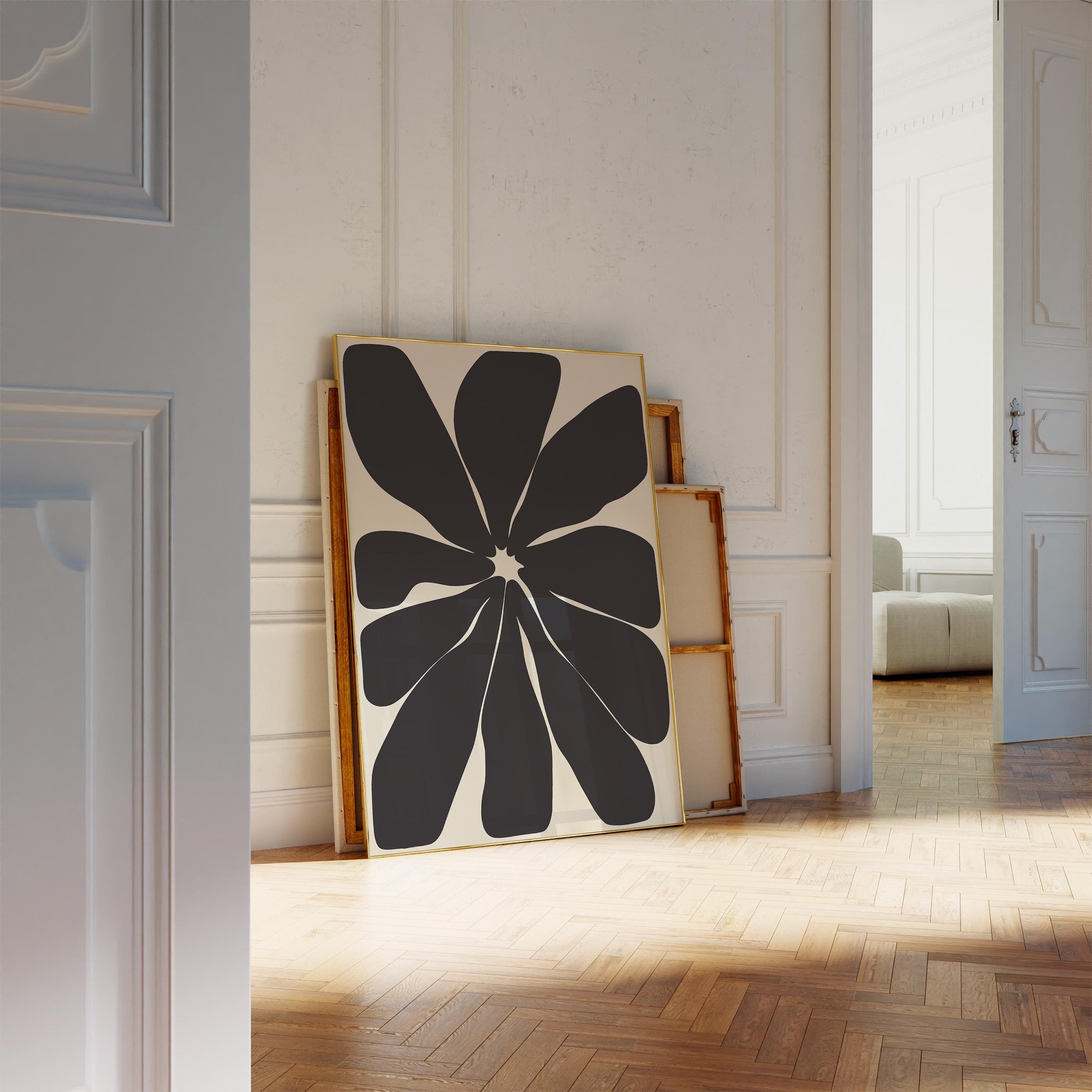 Abstract Flower Print, Muted Colors, Neutral Botanical Poster, Abstract ...