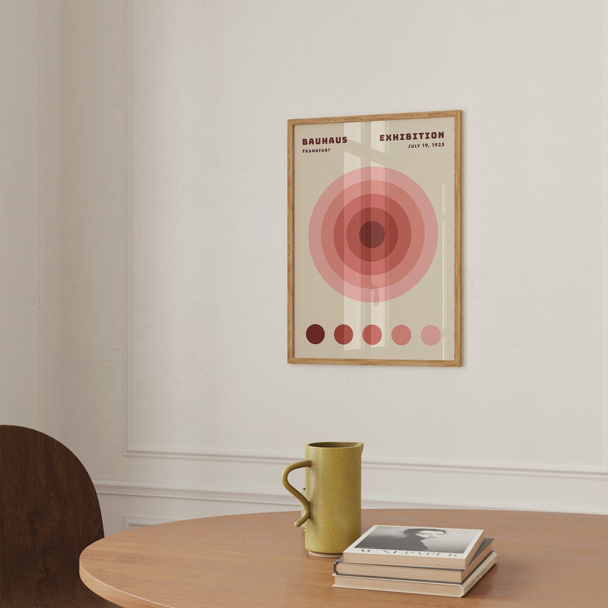 Bauhaus Red Circles Poster Mid Century Modern Art Print - Etsy
