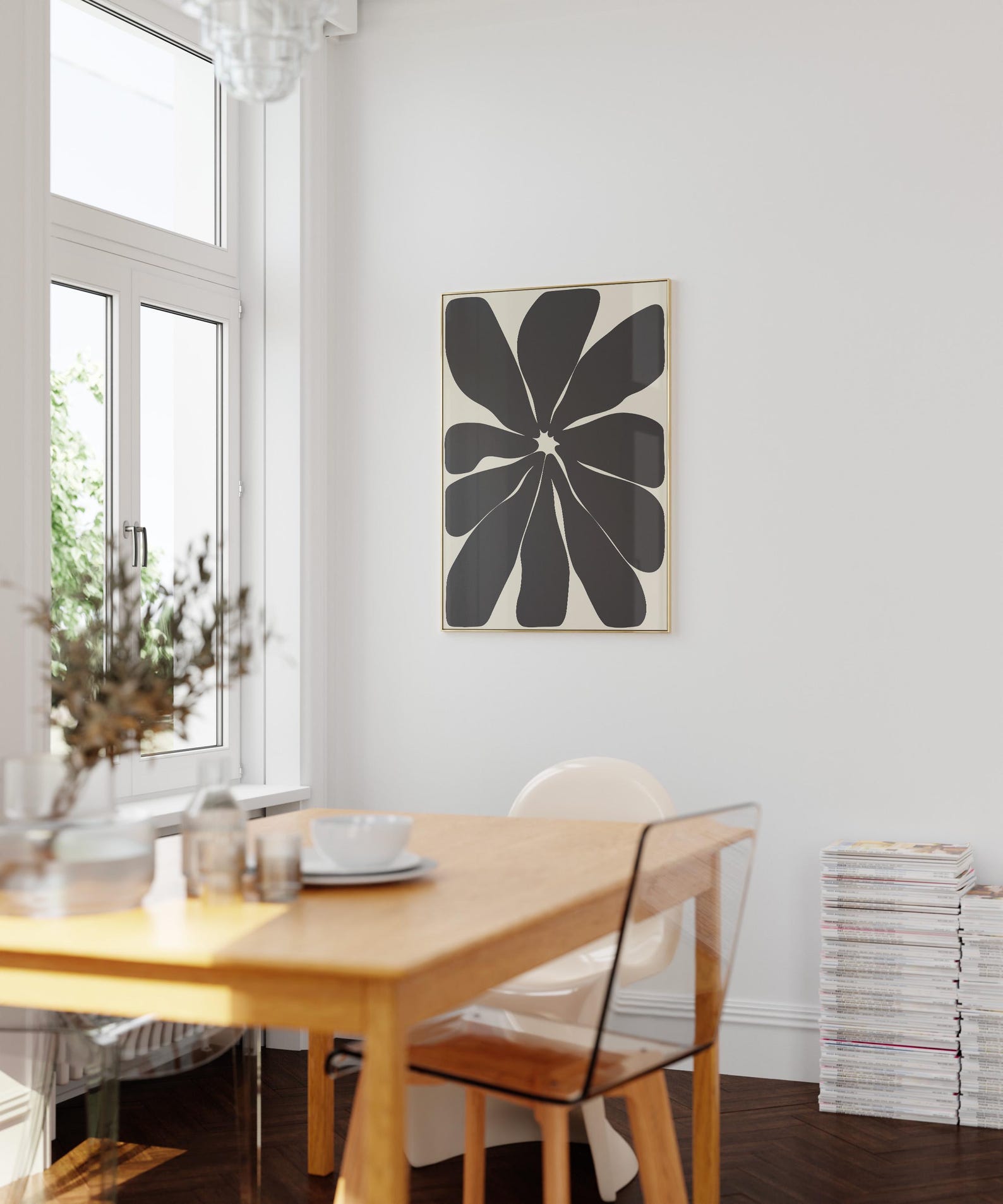 Abstract Flower Print, Muted Colors, Neutral Botanical Poster, Abstract ...