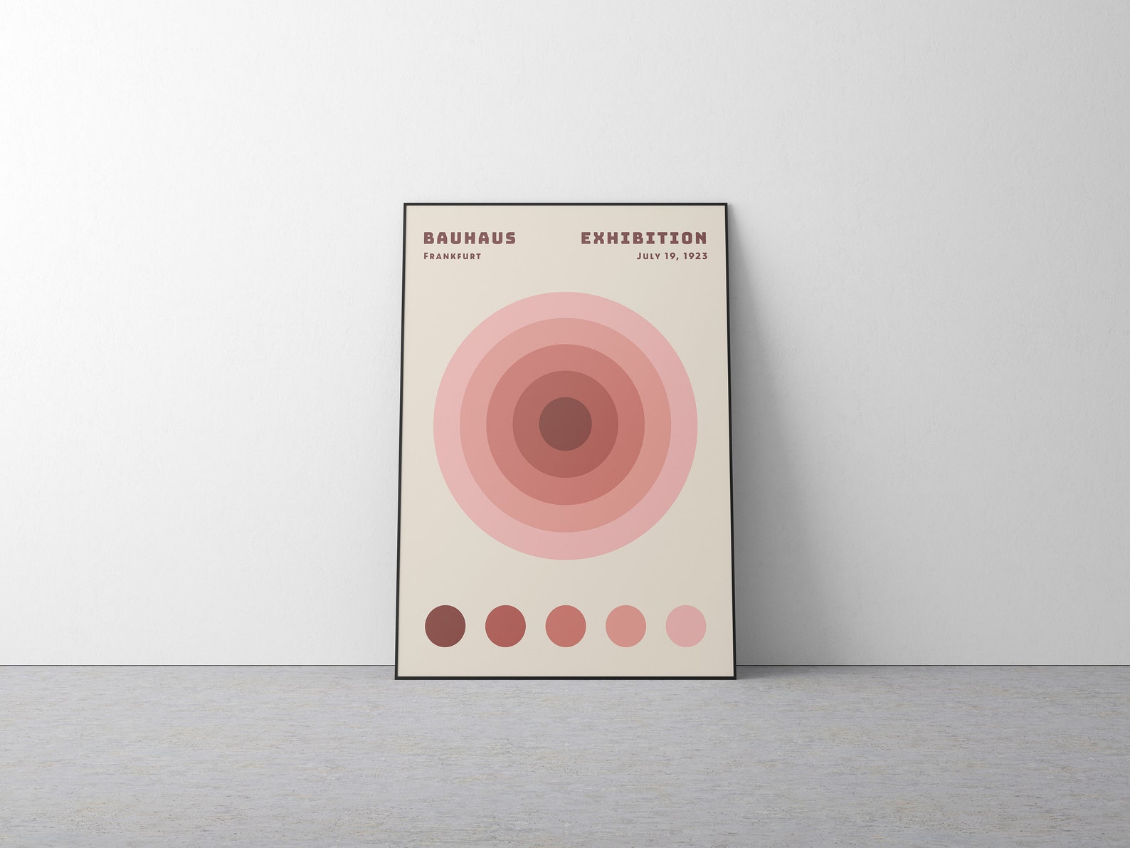 Bauhaus Red Circles Poster Mid Century Modern Art Print - Etsy