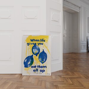 When Life Gives You Lemons Print, Quote Print, Risograph Wall Art ...