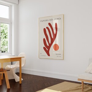 Matisse Red Print, Red Papiers Découpés Print, Earthy Poster, Neutral ...