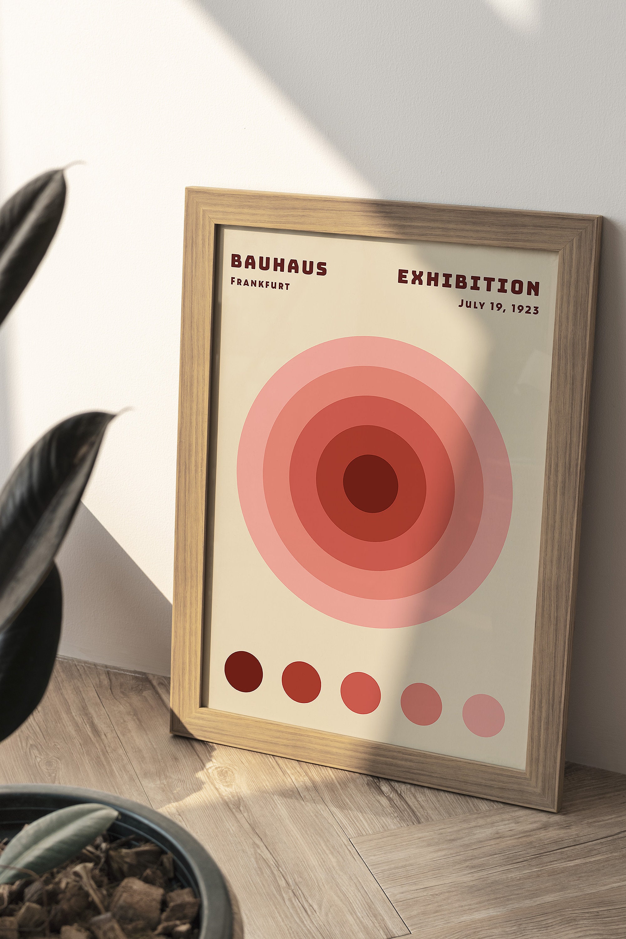 Bauhaus Red Circles Poster Mid Century Modern Art Print - Etsy