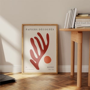 Matisse Red Print, Red Papiers Découpés Print, Earthy Poster, Neutral ...