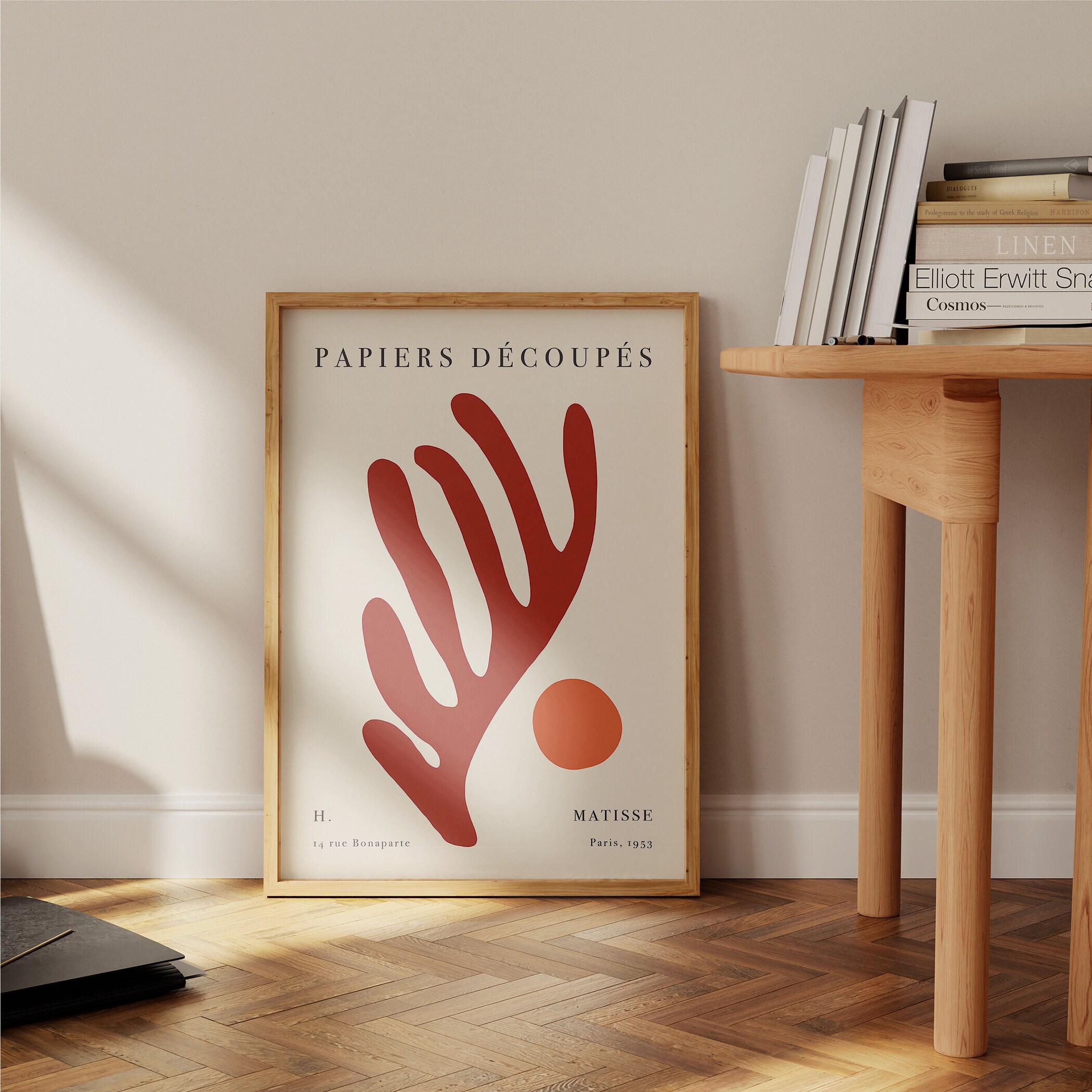 Matisse Red Print, Red Papiers Découpés Print, Earthy Poster, Neutral ...