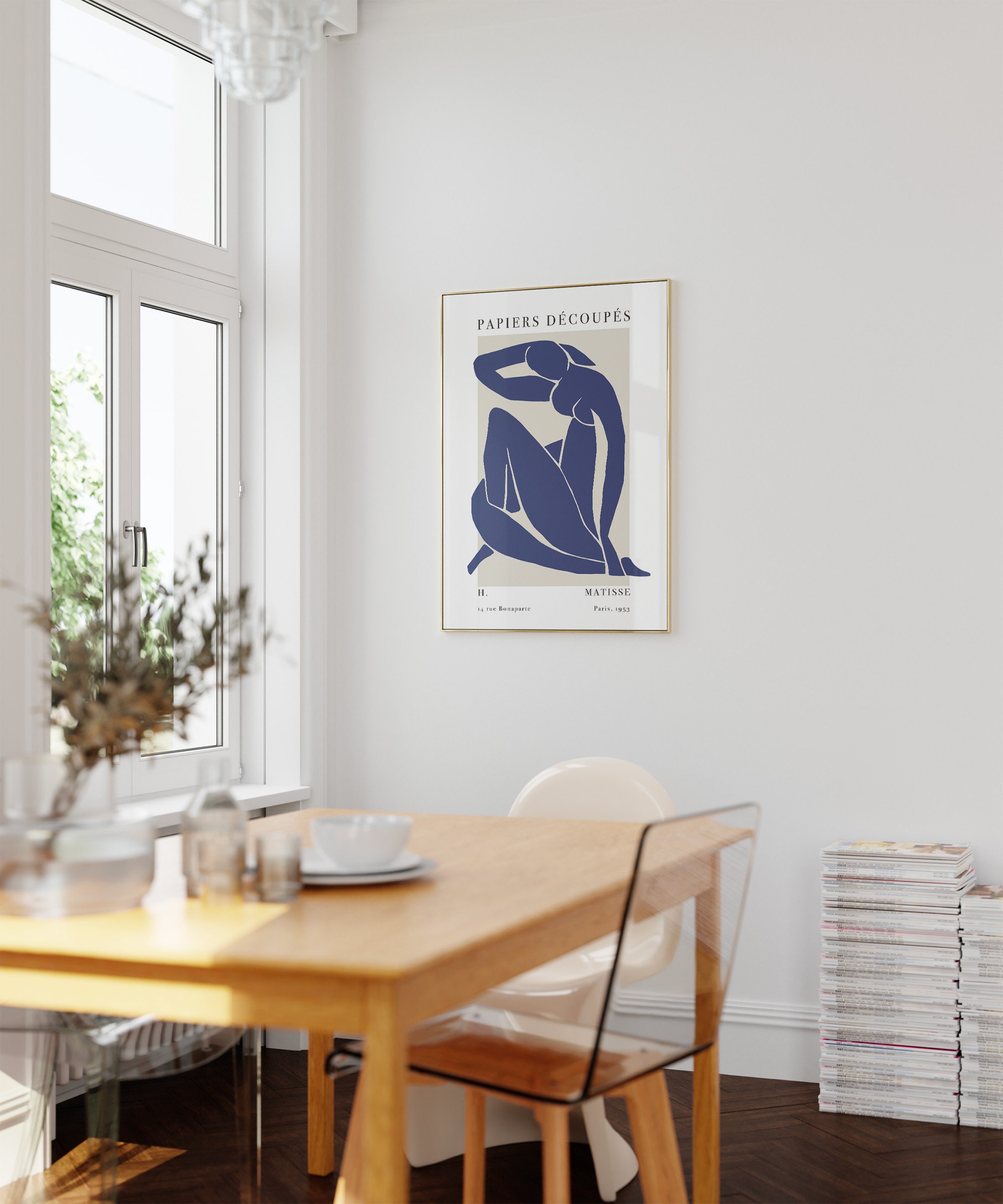 Henri Matisse Lady Blue Poster, Vintage Lady Cut-outs Art Print ...